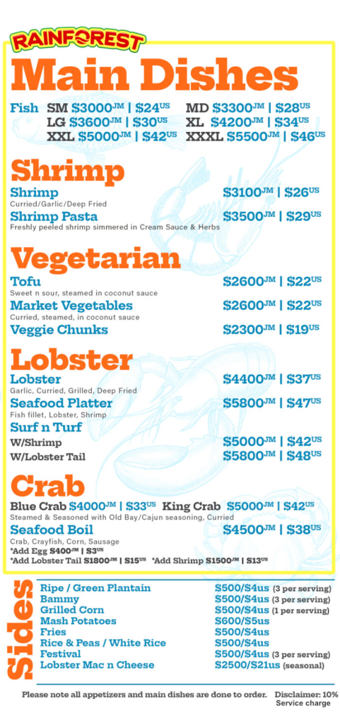Menu – Sharkies Seafood Restaurant