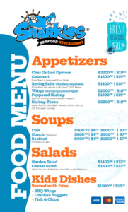 Menu – Sharkies Seafood Restaurant